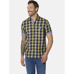 Kurzarmhemd Babista "Kurzarmhemd BOLEGI", Herren, Gr. L, weit, blau (dunkelblau kariert), Obermaterial: 100% Baumwolle CO., Hemden