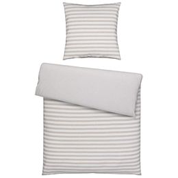 Bio:Vio Wendebettw&auml;sche, Taupe, Textil, Streifen, 135x200 cm, Textiles Vertrauen - Oeko-Tex&reg;, Gots, Bsci, Oeko-Tex&reg; Standard 100, pflegeleicht, atmungsaktiv, hautfreundlich, b&uuml;gelleicht, schadstoffgepr&uuml;ft, samtiger Griff, weiche und anschmiegsame Oberfl&auml;che, Schlaftextilien, Bettw&auml;sche, Bettw&auml;sche, Wendebettw&auml;sche