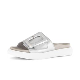 Pantolette Gabor "Pantolette", Damen, Gr. 36, silber, Schuhe Pantolette