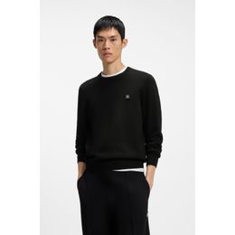 Strickpullover Hugo "Setallo", Herren, Gr. L, schwarz001, Strick, Obermaterial: 72% Viskose, 28% Polyester, unifarben, regular fit normal, Rundhals, B&uuml;ndchen, Pullover Strickpullover, Feinstrick, Viskose-Mix, Regular Fit