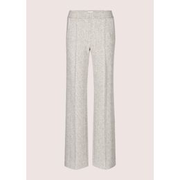 Madeleine Mode Schlupfhose MADELEINE "Jerseyhose Weite B&uuml;gelfaltenhose mit Allover-Muster", Damen, Gr. 18, N + K Gr, wei&szlig; (steingrau, wollwei&szlig;), Obermaterial: 68% Polyester PES. 30% Viskose CV. 2% Elasthan EL., Modern, Hosen Schlupfhose
