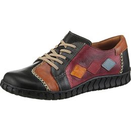 Gemini Damen Schn&uuml;rschuh mit seitlichem Rei&szlig;verschluss schwarz-rot Gr&ouml;&szlig;e 41