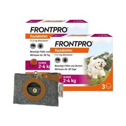 Frontpro 11 mg Kautabletten f.Hunde 2-4 kg + Kotbeutel 1 St