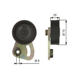 GATES Spannrolle, Keilrippenriemen t39019 f&uuml;r ROVER MG LAND