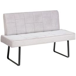 Mid.you Sitzbank, Hellgrau, Metall, Textil, 3-Sitzer, 140x88x62 cm, Esszimmer, B&auml;nke, Sitzb&auml;nke