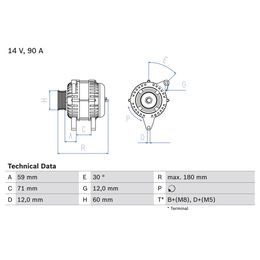 Bosch Generator 0986042000 f&uuml;r LANCIA Fiat