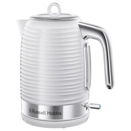 Russell Hobbs Wasserkocher Inspire White 24360-70, Wei&szlig;, Kunststoff, 1,7 L, 15.8x26.7x23.5 cm, automatische Abschaltung, manuelle Trockengehschutz, &Uuml;berhitzungsschutz, 360&deg;-Sockel, abgedecktes Heizelement, herausnehmbarer Filter, K&uuml;chenger&auml;te, Wasserkocher