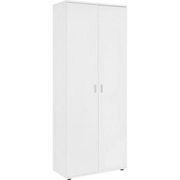 Schuhschrank Galant, Wei&szlig;, Holzwerkstoff, 5 F&auml;cher, 69x176x34 cm, Made in EU, Garderobe, Schuhaufbewahrung, Schuhschr&auml;nke