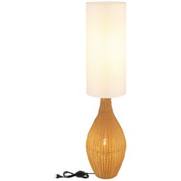 Novel Stehleuchte, Braun, Metall, Textil, 125 cm, Fu&szlig;schalter, Lampen & Leuchten, Innenbeleuchtung, Stehlampen, Stehlampen