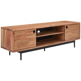 Livetastic Lowboard, Natur, Metall, Akazie, massiv, Holz, 1 F&auml;cher, 160x50x40 cm, Holzm&ouml;bel, Kleinm&ouml;bel Holz, Holzkommoden, Lowboards Holz