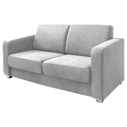 Schlafsofa Mia Silberfarben Mikrofaser