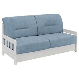 Schlafsofa Camino Holzkorpus Blau/Wei&szlig;