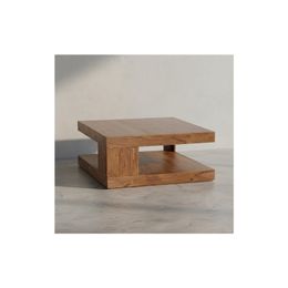 KADIMA DESIGN Sheesham Wohnzimmertisch Massiv, Quadratisch, 90x90 cm, Einzigartiges Unikat