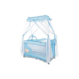 Lorelli Reisebett Magic Sleep 2 Ebenen Baldachin Mobile Wickelauflage faltbar hellblau Sterne