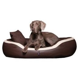 tierlando &reg; PEPPER Orthop&auml;disches Hundebett Hundesofa L XL XXL Kunstleder braun 1,6 m, 30 cm, 1,3 m