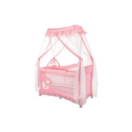 Lorelli Reisebett Magic Sleep 2 Ebenen Baldachin Mobile Wickelauflage faltbar rosa Sterne