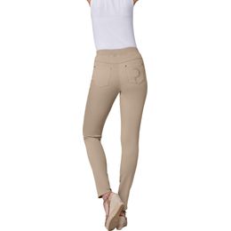 CREATION L PREMIUM Witt Damen Jeans mit Rippenstrick-Bund, sesam, Gr&ouml;&szlig;e 19