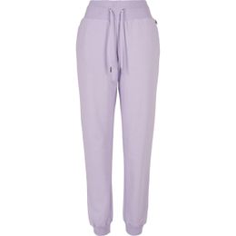 Jogginghose Urban Classics "Urban Classics Damen Ladies Organic High Waist Sweat Pants", Damen, Gr. 5XL, US-Gr&ouml;&szlig;en, lila, 100% Organic Cotton Terry, unifarben, loose fit, Hosen Jogginghose