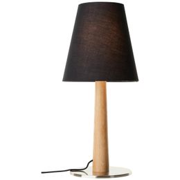 LUMICOUTURE Tischleuchte "Timber", holzfarben, schwarz, nickelfarben, 1, &Oslash; 25cm H: 55cm, 1 Stk., Leuchten, &Oslash; 25 cm x 55 cm, E27 Fassung, Wippschalter, Holz/Textil, braun/schwarz, Tischleuchte