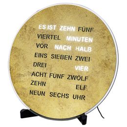 Tischuhr AMS, schwarz, hellbraun, Tischuhren, Quarzuhr, Wohnzimmer, Esszimmer