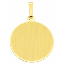 Adelia&acute;s Kette ohne Anh&auml;nger ADELIA&acute;S "Damen 585 Gold Gravurplatte Anh&auml;nger &Oslash; 19,1 mm", gold, Halsketten, Damen, Gold, Schmuckset - Set mit Halskette