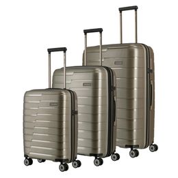Trolleyset Travelite "AIR BASE 3-teilig Reisekoffer Hartschale", champagne, Polypropylen, Koffer-Sets, mit TSA-Schloss und bruchfester Polypropylen-Schale