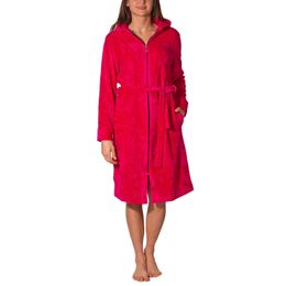 Damenbademantel AQUARTI "Bademantel Aquarti Damen Bademantel mit Rei&szlig;verschluss Lang" Gr. XL, lila (amarant), XL, Obermaterial: 40% Baumwolle CO. 40% Viskose CV. 20% Polyester PES., Hausm&auml;ntel