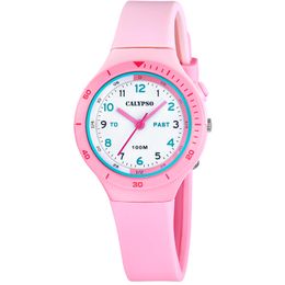 Quarzuhr Calypso Watches "My First Watch", rosa, wei&szlig;, rosa, hellblau, Armbanduhren, Kinder, Quarzuhr, Armbanduhr, Silikonarmband, analog