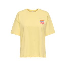 Kurzarmshirt Only "ONLBOLETTE LIFE S/S TOP BOX CC JRS", Damen, Gr. S, sunlight print:pink, Jersey, Obermaterial: 100% Baumwolle, bedruckt, loose fit normal, Rundhals, Shirts, mit auff&auml;lligem Print
