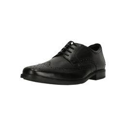 Schn&uuml;rschuh Clarks "Howard Wing Black Leather", Herren, Gr. 46, schwarz, Leder, Schuhe Schn&uuml;rschuh, in klassischem Design