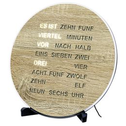 Tischuhr AMS, schwarz, natur, Tischuhren, Quarzuhr, Wohnzimmer, Esszimmer
