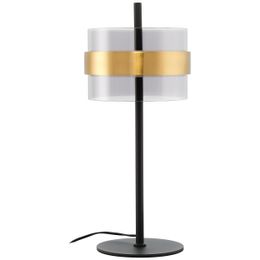 LUMICOUTURE LED Tischleuchte "Inside", messingfarben, rauchglas, 1, &Oslash; 21,5cm H: 49cm, 1 Stk., Leuchten, &Oslash; 21,5 cm x 49 cm, 2000 lm, 2700 K, dimmbar, Rauchglas, messingfarben, LED Tischleuchte