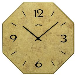 Wanduhr AMS, bunt, Wanduhren, B/H/L: 28cm x 4cm x 28cm, Wanduhr, Quarzuhr, Holz, Wohnzimmer, Esszimmer, K&uuml;che, Arbeitszimmer, B&uuml;ro,Flur