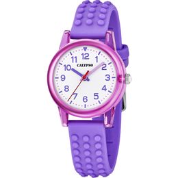 Quarzuhr Calypso Watches "Junior Collection", lila, Armbanduhren, Kinder, Quarzuhr, Armbanduhr, Silikonarmband, analog