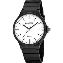 Quarzuhr Calypso Watches "Street Style", schwarz, wei&szlig;, Armbanduhren, Herren, Quarzuhr, Armbanduhr, Herrenuhr, Silikonarmband, analog