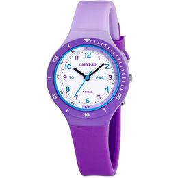 Quarzuhr Calypso Watches "My First Watch", lila, helllila, wei&szlig;, lila, blau, Armbanduhren, Kinder, Quarzuhr, Armbanduhr, Silikonarmband, analog
