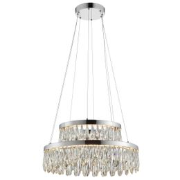 LUMICOUTURE LED Pendelleuchte "Celestia", chromfarben, kristallklar, 1, &Oslash; 60cm, 1 Stk., Leuchten, H. 150 cm, 2700 K, K9-Kristalle, dimmbar, LED Pendelleuchte