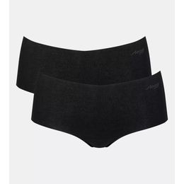 Panty Sloggi "ZERO Modal 2.0 Short 2P", Damen, Gr. S, schwarz, Single Jersey, Obermaterial: 82% Modal, 18% Elasthan, Unterhosen Panty, nahtlos und weich