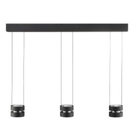 LUMICOUTURE LED Pendelleuchte "Glow Sphere", schwarz, aluminiumfarben, 3, 1 Stk., Leuchten, 2700 K, Up Downlight, Aluminium/Glas, schwarz, LED Pendelleuchte