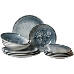 Ritzenhoff & Breker Teller-Set RITZENHOFF & BREKER "Grana", grau, 12, Steinzeug, Geschirr-Sets