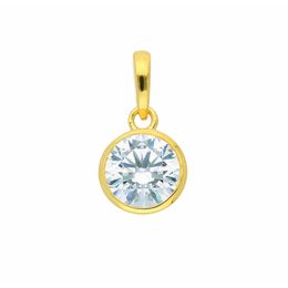 Adelia&acute;s Kette mit Anh&auml;nger ADELIA&acute;S "Damen 333 Gold Anh&auml;nger mit Zirkonia &Oslash; 9,5 mm", gold, Halsketten, Damen, Gold, Schmuckset - Set mit Halskette