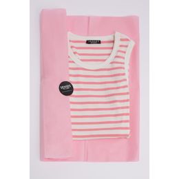 Tanktop SENSES.THE LABEL, Damen, Gr. L, pink, Single Jersey, Material: 96% Baumwolle, 4% Elasthan, gestreift, slim fit normal, Rundhals, Tops Tanktop, mit Baumwolle