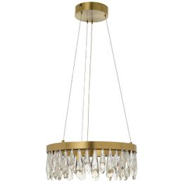 LUMICOUTURE LED Pendelleuchte "Celestia", messingfarben geb&uuml;rstet, 1, &Oslash; 40cm, 1 Stk., Leuchten, H. 150 cm, 2700 K, K9-Kristalle, dimmbar, LED Pendelleuchte