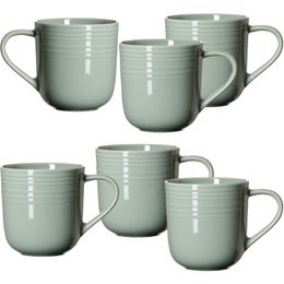 Ritzenhoff & Breker Becher RITZENHOFF & BREKER "Levi", gr&uuml;n, B:12cm H:10cm &Oslash;:9cm, Porzellan, Trinkgef&auml;&szlig;e, Becher, Kaffeebecher, je 400 ml