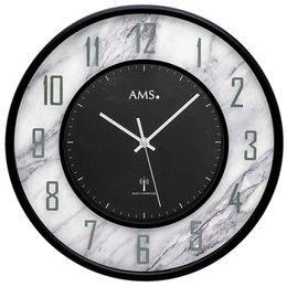 Funkwanduhr AMS, anthrazit, Wanduhren, &Oslash; 34cm, Quarzuhr,Kunststoff,Wohnzimmer,Esszimmer,K&uuml;che,Arbeitszimmer,B&uuml;ro,Flur
