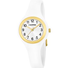 Quarzuhr Calypso Watches "Trendy", wei&szlig;, Armbanduhren, Damen, Quarzuhr, Armbanduhr, Damenuhr, Silikonarmband, analog