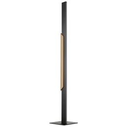 LUMICOUTURE LED Stehlampe "Arcus", schwarz (schwarz, holz), 1, H: 122cm, 1 Stk., Leuchten, H&ouml;he 122 cm, 3400 Lumen, 2700 Kelvin, Metall/Holz, schwarz/braun, LED Stehlampe