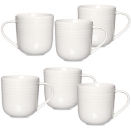 Ritzenhoff & Breker Becher RITZENHOFF & BREKER "Levi", wei&szlig;, B:12cm H:10cm &Oslash;:9cm, Porzellan, Trinkgef&auml;&szlig;e, Becher, Kaffeebecher, je 400 ml