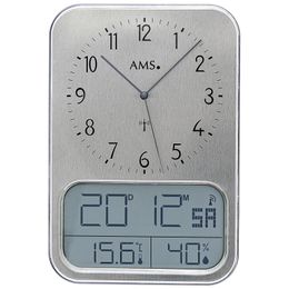Funkwanduhr AMS, anthrazit, Wanduhren, B/H/L: 23cm x 3cm x 37cm, Quarzuhr,Kunststoff,Wohnzimmer,Esszimmer,K&uuml;che,Arbeitszimmer,B&uuml;ro,Flur