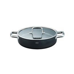 R&ouml;sle Servierpfanne R&Ouml;SLE "EBONIC &Oslash; 28 cm, ProNero", schwarz, B:28,5cm H:10,8cm L:39,3cm &Oslash;:28cm, Pfannen, f&uuml;r alle Herdarten geeignet, inklusive Induktion
